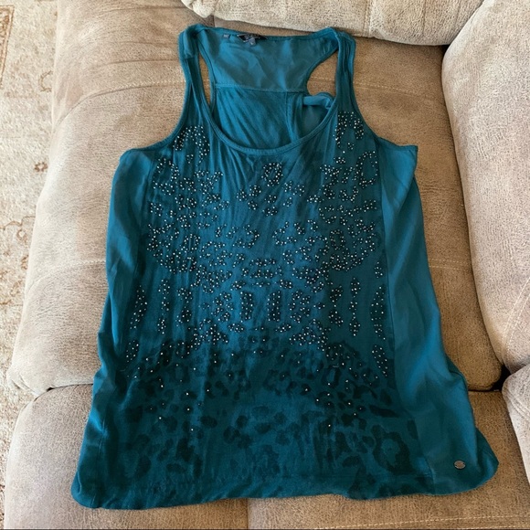 Guess | Tops | Guess Ladies Beaded Leopard Print Tank Top | Poshmark
